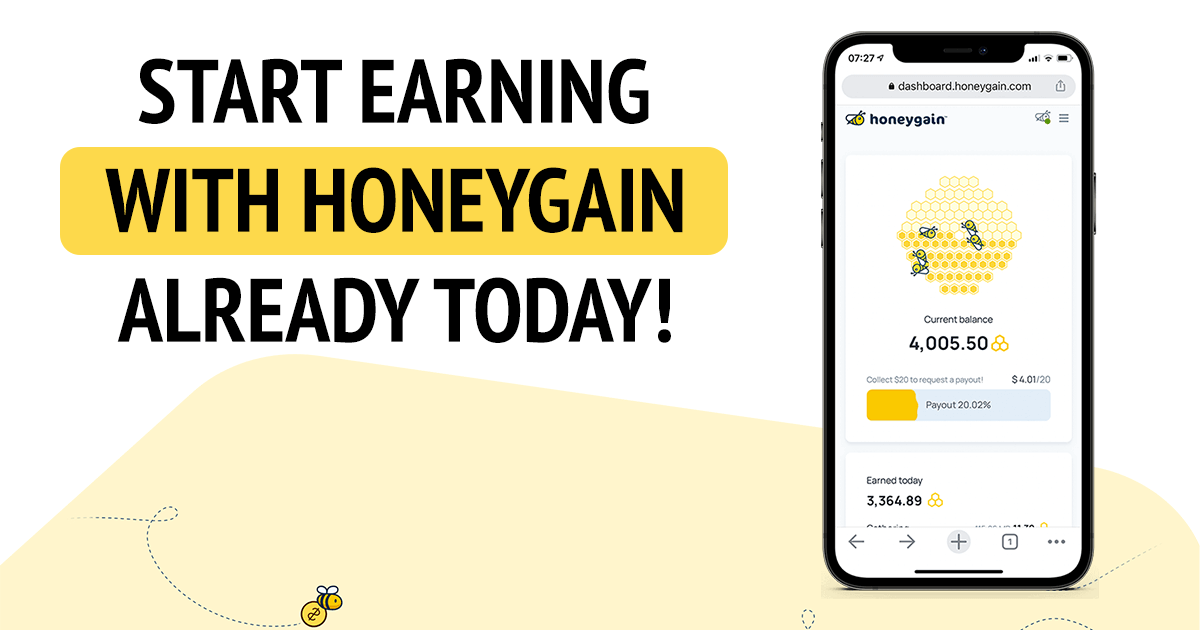 Start earning with Honeygain! 🐝
